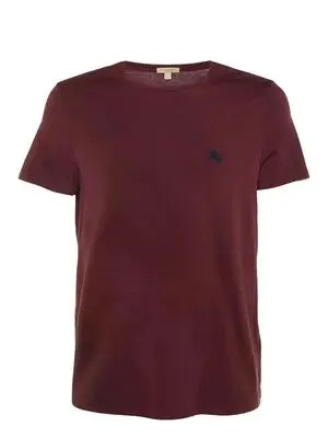 Burberry Embroidered-logo Crew-neck T-shirt - Red
