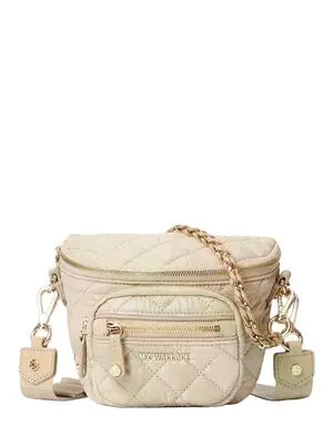 Mz Wallace Micro Crosby Quilted Cross Body Bag - Neutrals