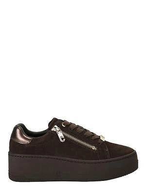 Carvela Connected Zip Suede Trainers - Dark Brown
