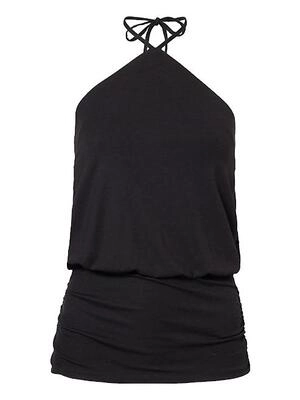 REFORMATION Reformation Halterneck Knit Top Black