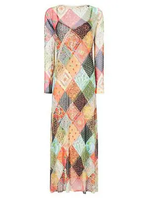 NEVER FULLY DRESSED Never Fully Dressed Jardin Du Soleil Aria Mesh Maxi Dress Multi