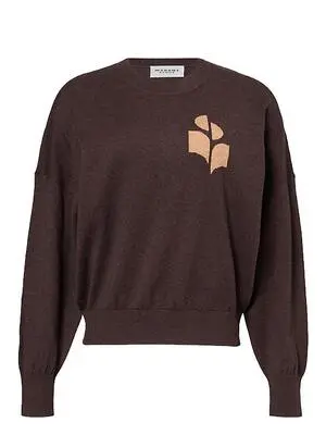 Isabel Marant Étoile Marisans Logo-intarsia Cotton-blend Jumper - Chocolate