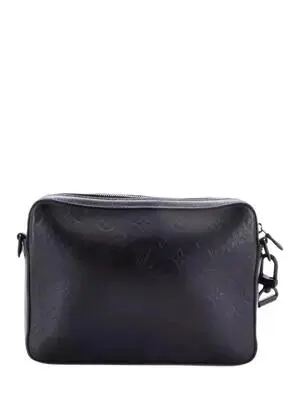 LOUIS VUITTON Duo Messenger Bag Monogram Shadow Leather Cross Body - Black