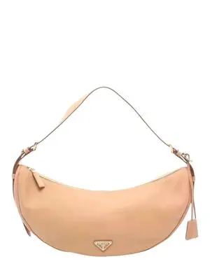 Prada Prada Large Calfskin Demi Lune Shoulder Bag Neutrals