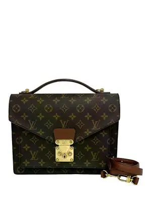 LOUIS VUITTON Monogram Monceau 26 Satchel - Brown