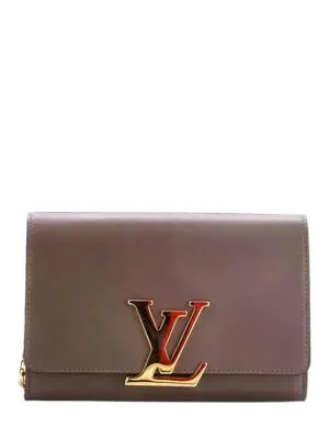 LOUIS VUITTON Chain Louise Leather Gm Clutch Bag - Brown