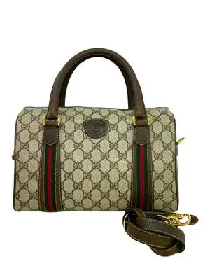 Gucci 20th Century Gg Supreme Web Boston Bag Satchel - Neutrals