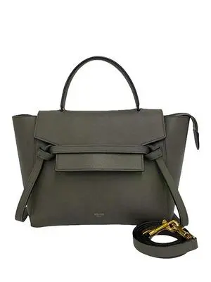 Celine Nano Grained Calfskin Belt Bag Satchel - Grey