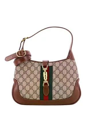 Gucci Jackie 1961 Gg Coated Canvas Small Hobo Bag - Brown