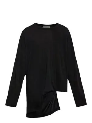 Yohji Yamamoto Asymmetric Long-sleeve T-shirt - Black