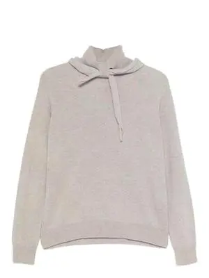 VANISE Tie-neck Cashmere Sweater - Neutrals