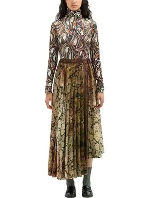 PIERRE-LOUIS MASCIA Ceto Tapestry-print Asymmetric Midi Skirt - Neutrals