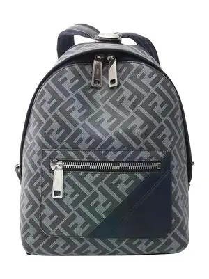 Fendi Zucca Coated Canvas Chiodo Diagonal Small Backpack - Blue