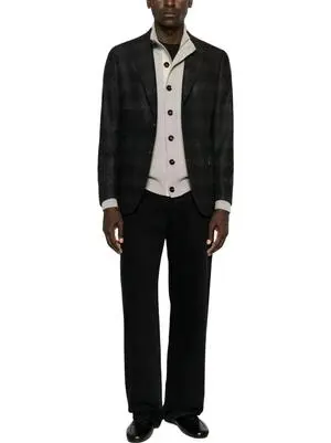 Eleventy Check-pattern Blazer - Grey