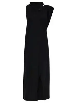 Issey Miyake Cut-out Side-slit Midi Dress - Black