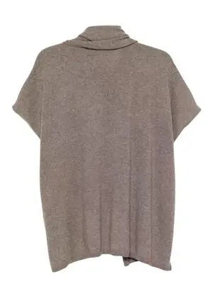 LISA YANG Draped-scarf Fine Knit Sweater - Brown