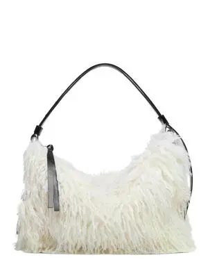 Marc Jacobs Scene Large Shoulder Bag In Grunge Fur - White