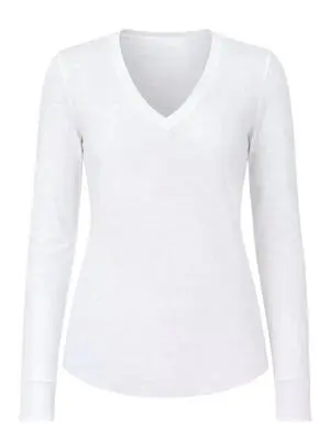 JUVIA Jasmin Slub Long-sleeve T-shirt - White