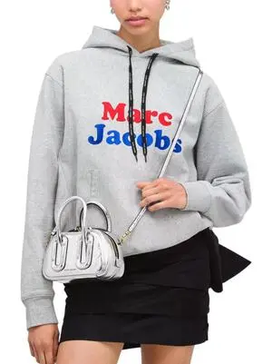 Marc Jacobs Babe Mini Top-handle In Metallic Leather - Silver