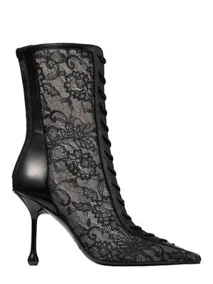 JIMMY CHOO Scarlett Ankle Boot 95 Lace And Nappa Leather Ankle Boot