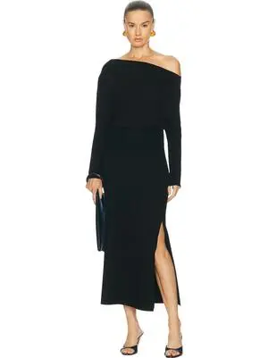 Simkhai Janese Off Shoulder Midi Dress - Black