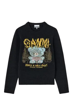GANNI GANNI Forest Teddy Graphic Pullover Mixed