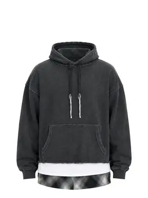 MYSIMPLICATED Oversized Three Layered Distressed Hoodie Vtwo - Grey