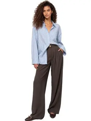 MONLICIA Elara High Waist Pleated Pants - Brown