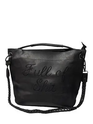 LILLY LOVES Vegan Leather Shoulder Bag - Black