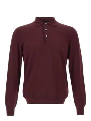 GRAN SASSO Fine-knit Polo Shirt - Red