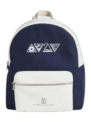 Brunello Cucinelli Graphic Print Backpack - Blue
