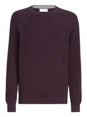 Brunello Cucinelli Cotton English Rib Sweater With Raglan Sleeves - Black