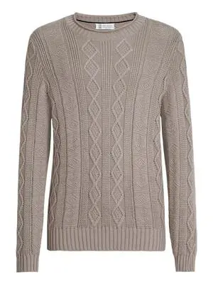 Brunello Cucinelli Fisherman's Cable-knit Sweater - Brown