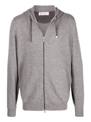 Brunello Cucinelli Zip-up Cashmere Hoodie - Grey