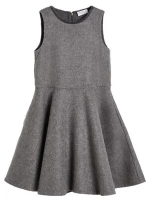 Brunello Cucinelli Skater Sleeveless Mini Dress - Medium Gray