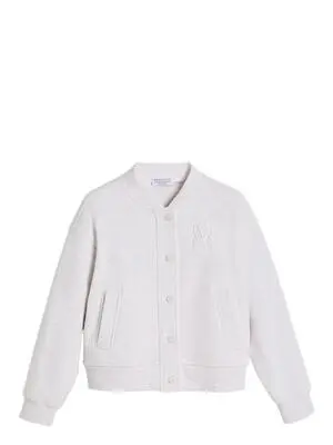 Brunello Cucinelli Logo-detail Bomber Jacket - Grey