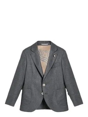 Brunello Cucinelli Two-button Patch-pocket Blazer - Medium Gray
