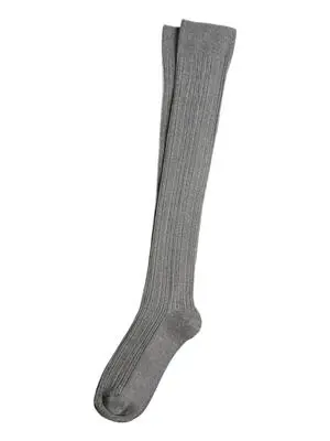 Brunello Cucinelli Metallic Lamé Effect Knitted Socks - Medium Gray