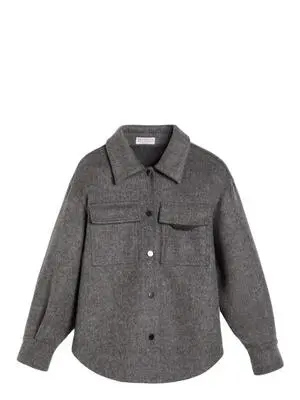 BRUNELLO CUCINELLI Pocket-detail Wool Over Shirt