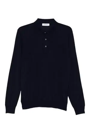GRAN SASSO Long-sleeve Polo Shirt Dark Blue