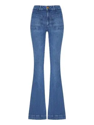THE SEAFARER Belt-loop Flare Jeans - Blue