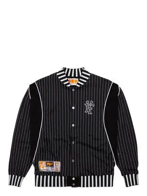 PDFCHANNEL Pdf Striped Bomber Jacket - Black