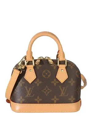 LOUIS VUITTON Monogram Canvas Nano Alma Handbag - Brown
