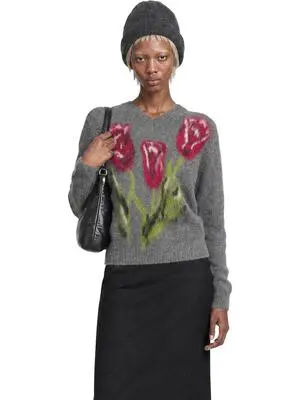 MAISON MARGIELA MAISON MARGIELA Brushed Alpaca V-Neck Sweater