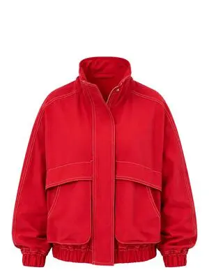 FRONT ROW SHOP Weekend Flight Parachute Jacket - Red