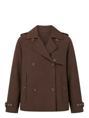 YUMI Yumi Cropped Trench Jacket With Check Lining
