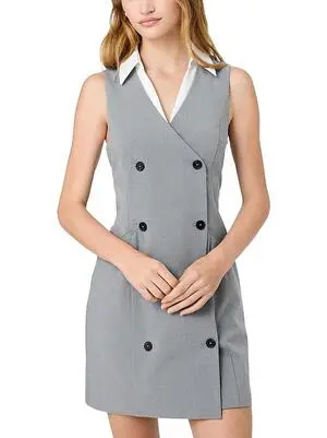 French Connection Tavi Crosshatch Sleeveless Dress - Graphite