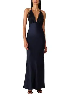 Steve Madden Phia Plunging Neck Gown - Midnight