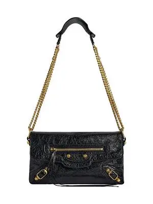 Balenciaga Le City Clutch With Chain - Black