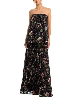 Cinq À Sept Rosaline Love Letter Floral Gown - Black Multi